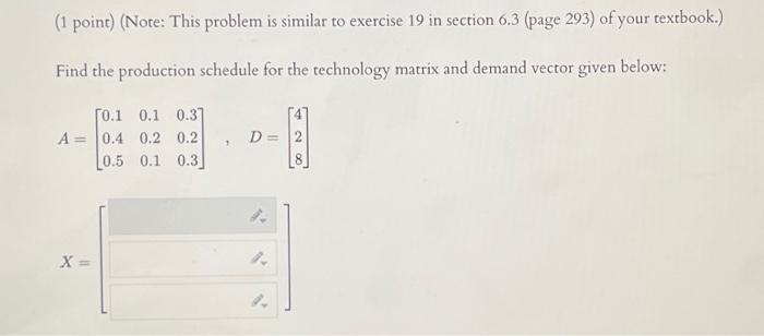 Solved (1 point) (Note: This problem is similar to exercise | Chegg.com