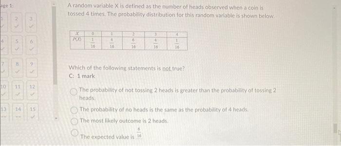 Solved A random variable X is defined as the number of heads | Chegg.com