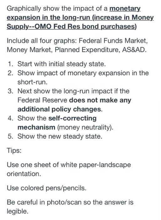 Solved Graphically show the impact of a monetary expansion | Chegg.com