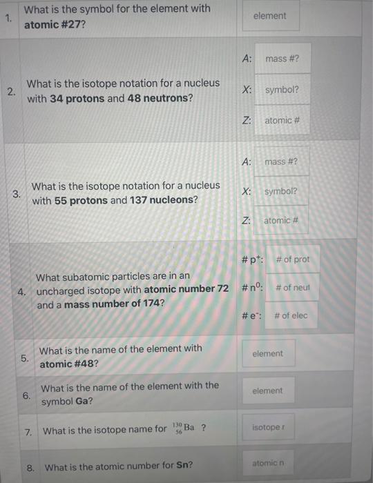 Solved What is the symbol for the element with atomic \#27? | Chegg.com