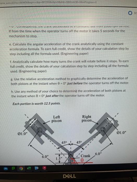 compressor mechanism is shown. a. Use CAD software to | Chegg.com