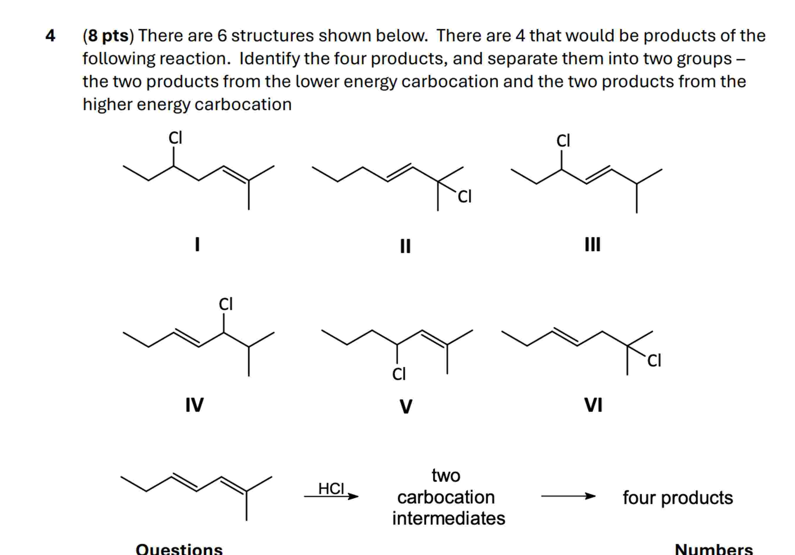 Solved 4 (8 ﻿pts) ﻿There are 6 ﻿structures shown below. | Chegg.com