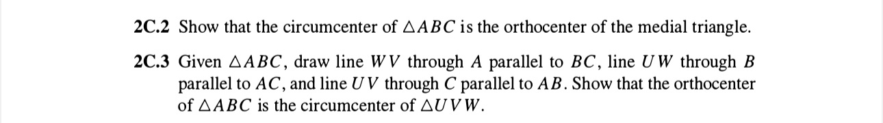 Solved Given Triangle ABC, draw line WV ﻿through A parallel | Chegg.com