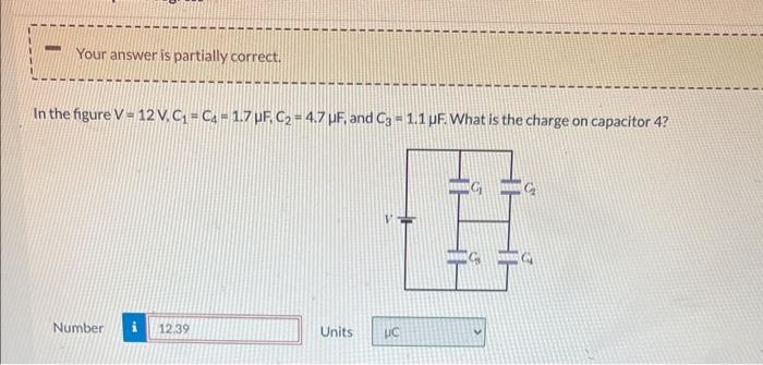 Solved Im the figure V =12V, C1 = C4 = 1.7 uF, C2 = 4.7 uF, | Chegg.com