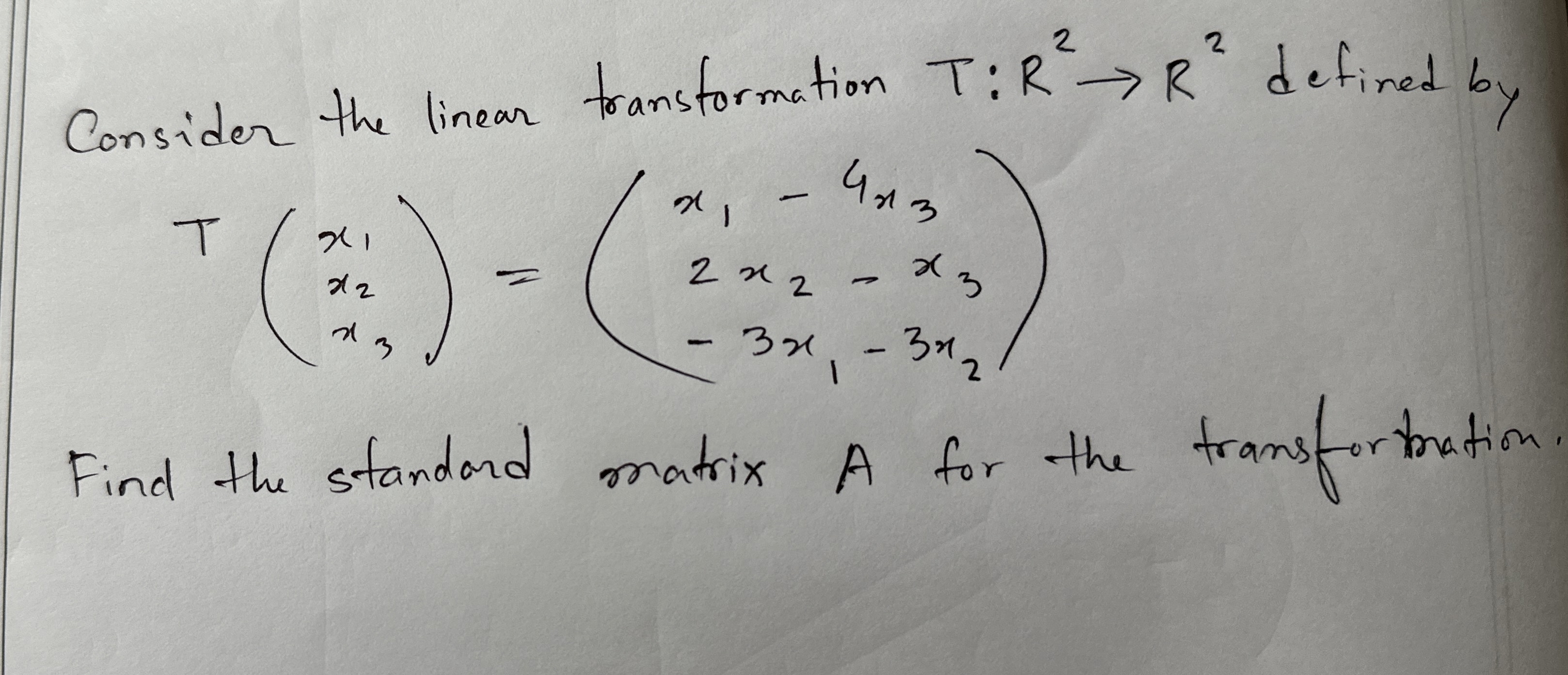 Solved Consider The Linear Transformation T R2→r2 ﻿defined