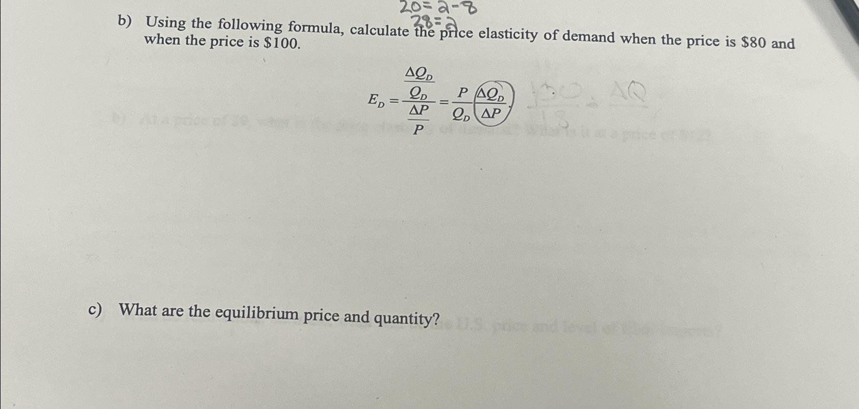 Solved b) ﻿Using the following formula, calculate the price | Chegg.com