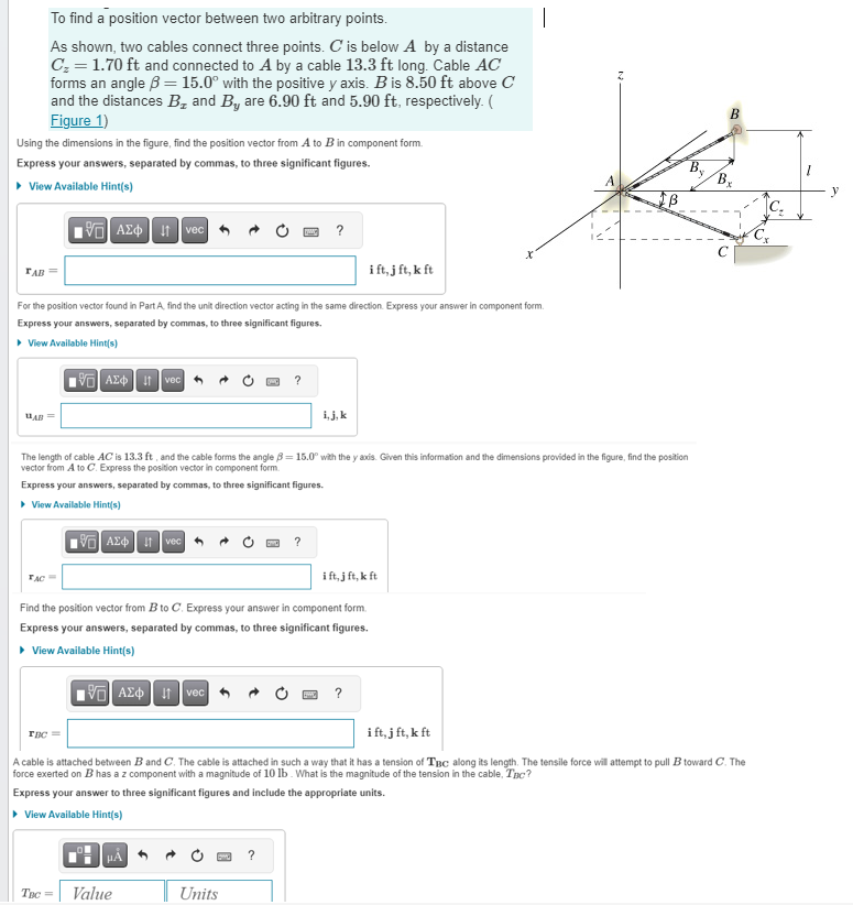 Solved To find a position vector between two arbitrary | Chegg.com