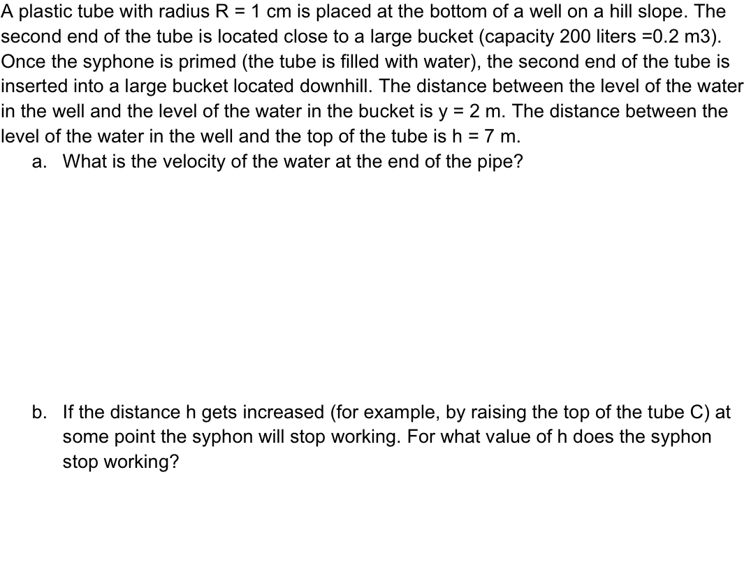 Solved A plastic tube with radius \( ﻿R=1 \mathrm{~cm} \) | Chegg.com