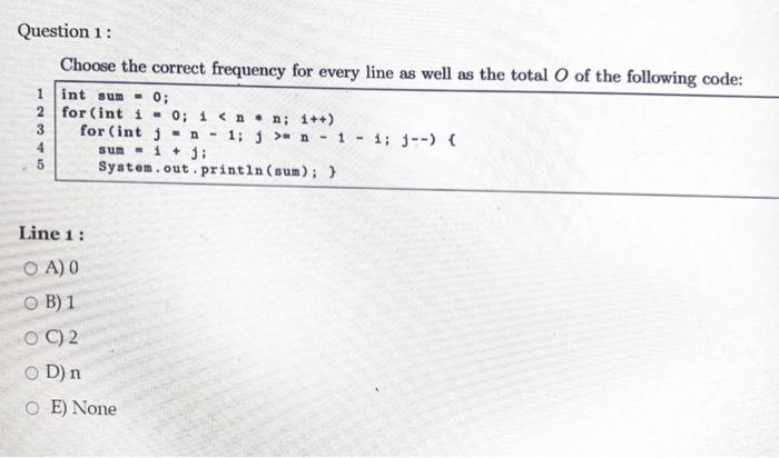 Solved Question 1: Choose the correct frequency for every | Chegg.com