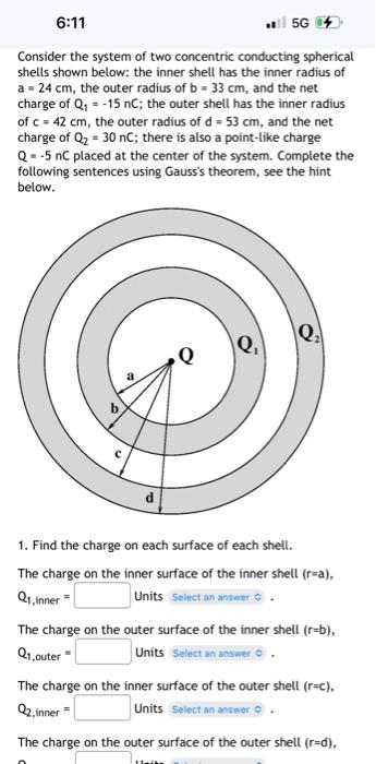 Solved Consider the system of two concentric conducting | Chegg.com