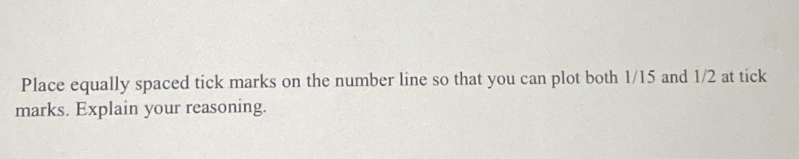 Solved Place equally spaced tick marks on the number line so | Chegg.com
