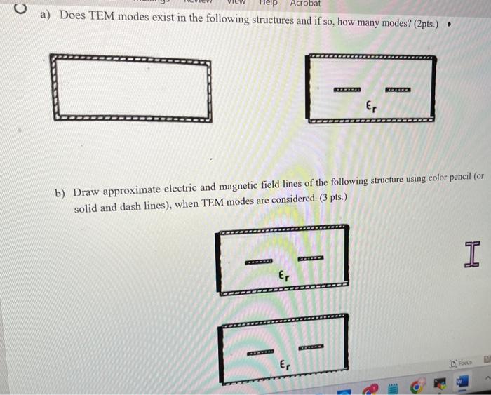 Solved a) Does TEM modes exist in the following structures | Chegg.com