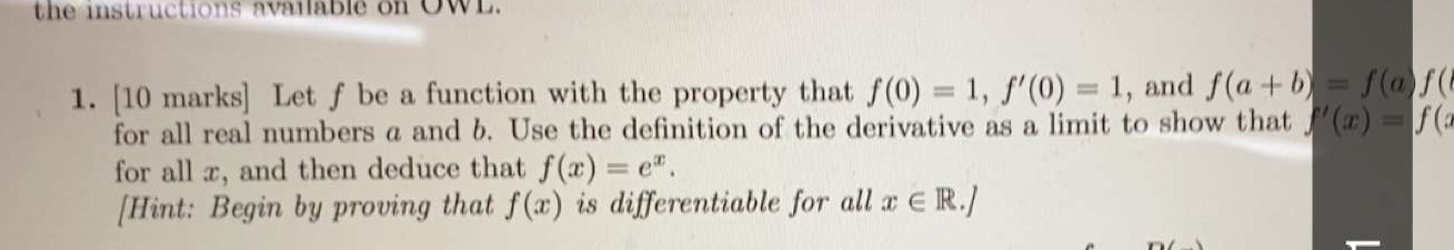 Solved [10 marks] Let f be a function with the property that | Chegg.com