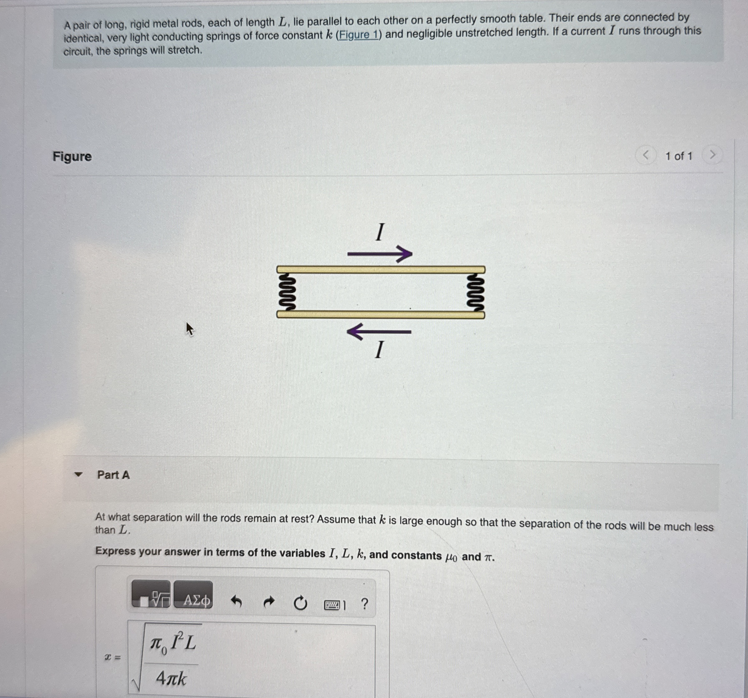 Solved A pair of long, rigid metal rods, each of length L, | Chegg.com