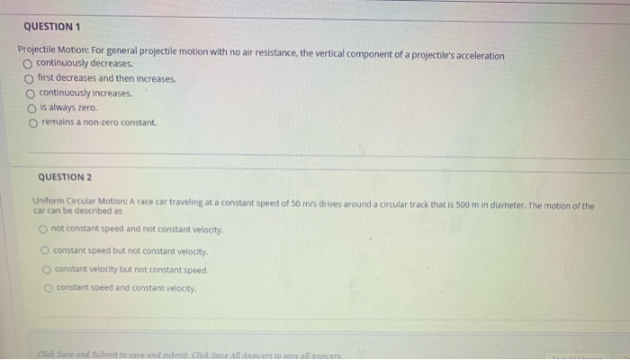 Solved: QUESTION 1 Projectile Motion: For General Projecti... | Chegg.com