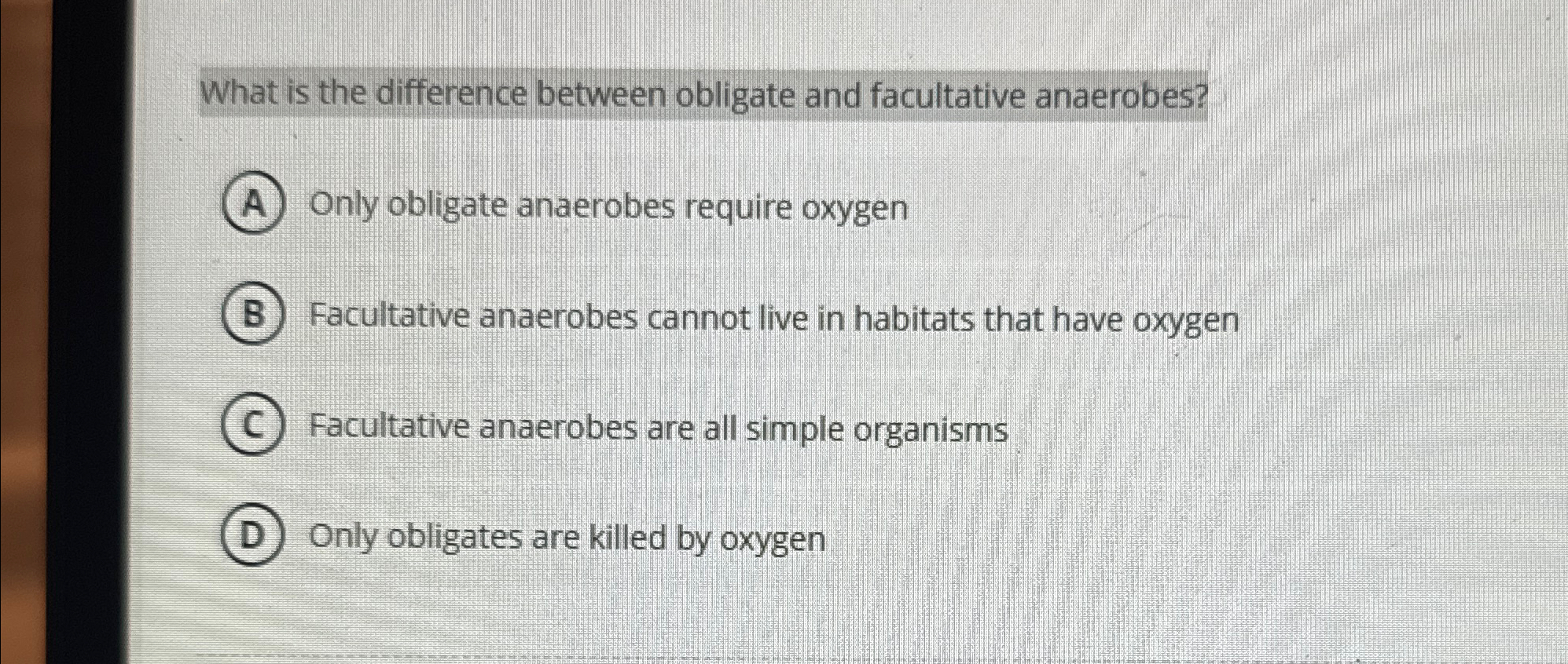 Solved What is the difference between obligate and | Chegg.com