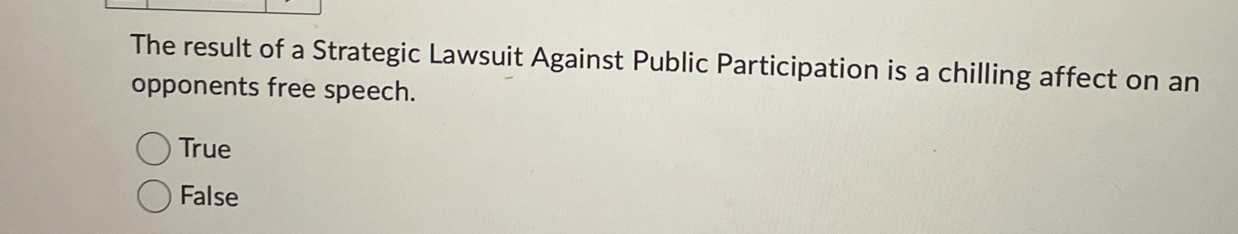 Solved The result of a Strategic Lawsuit Against Public | Chegg.com