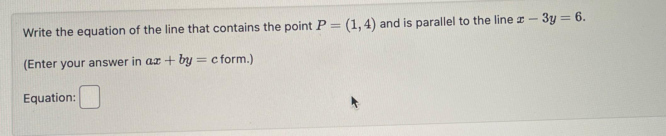 Solved Write the equation of the line that contains the | Chegg.com