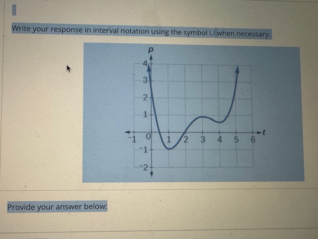 Write your response in interval notation using the | Chegg.com