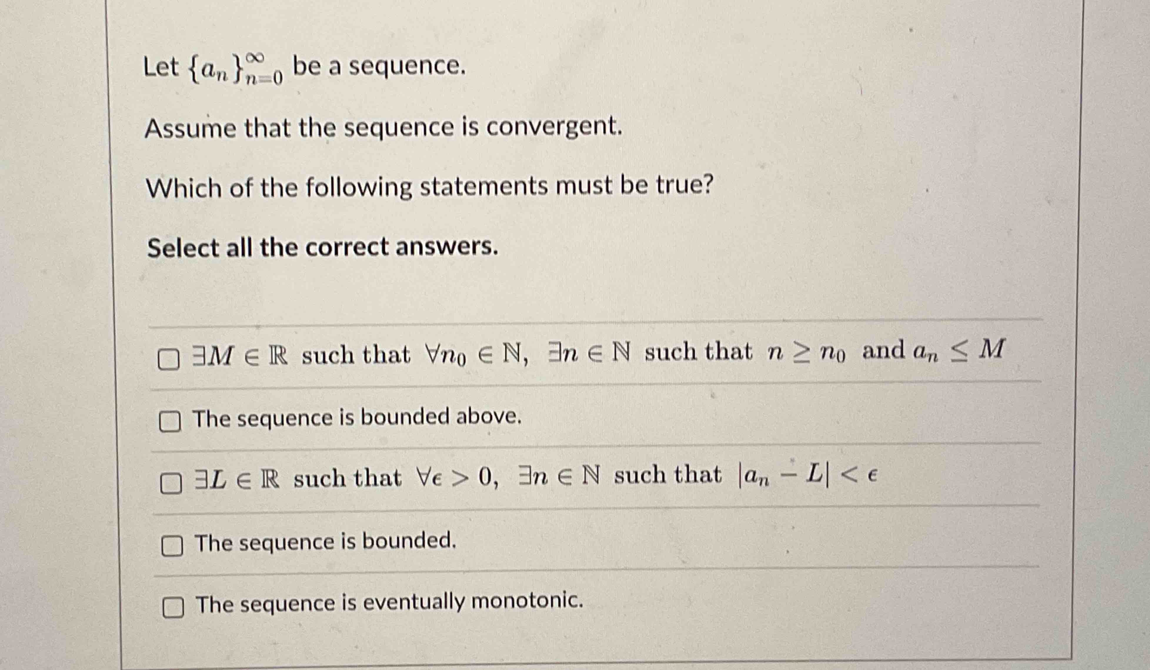 Solved Let {an}n=0∞ ﻿be a sequence.Assume that the sequence | Chegg.com