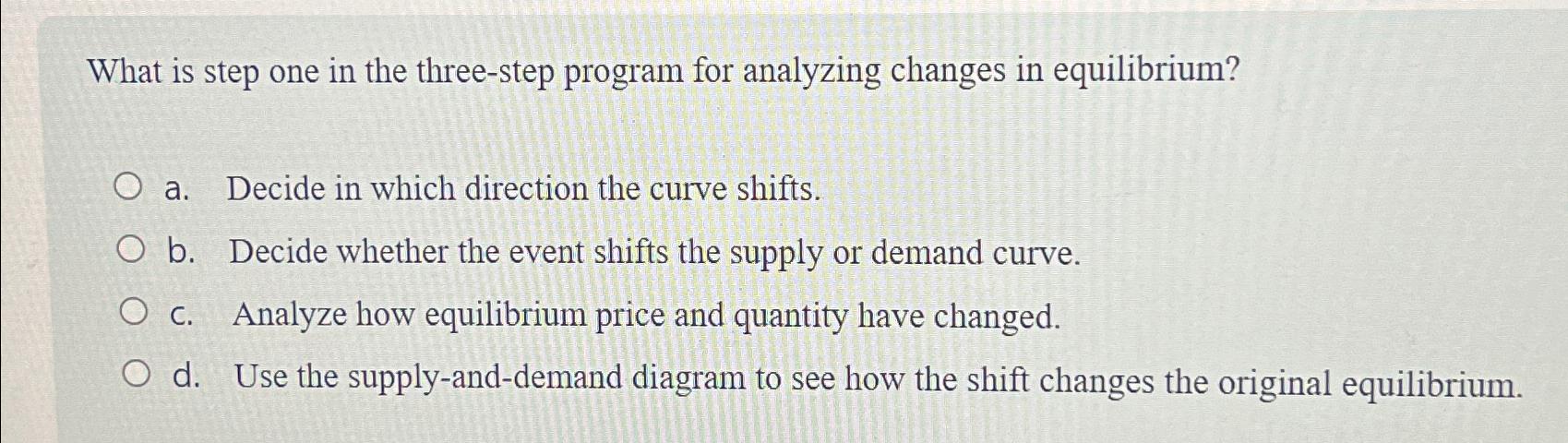 Solved What is step one in the three-step program for | Chegg.com