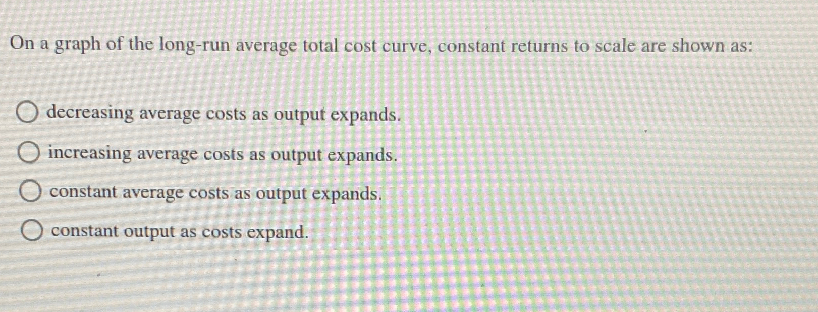 Solved On a graph of the long-run average total cost curve, | Chegg.com