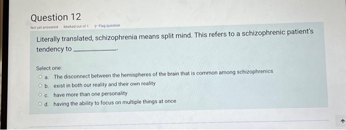 Solved Literally translated, schizophrenia means split mind. | Chegg.com