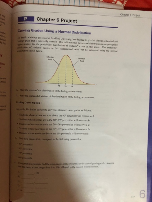 Solved Chapter 6 Project Chapter 6 Project Curving Grades | Chegg.com