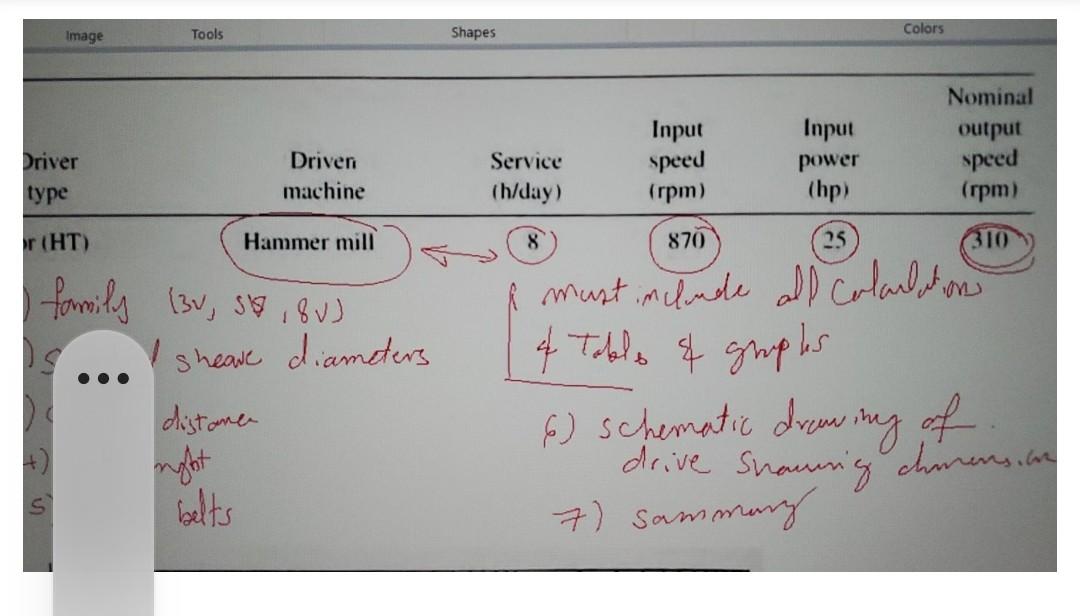 Solved designe V belt drive that has a input sheave on the | Chegg.com