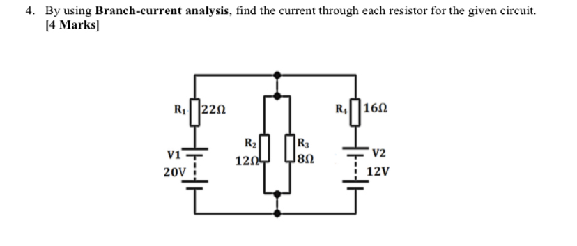 Solved By using Branch-current analysis, find the current | Chegg.com
