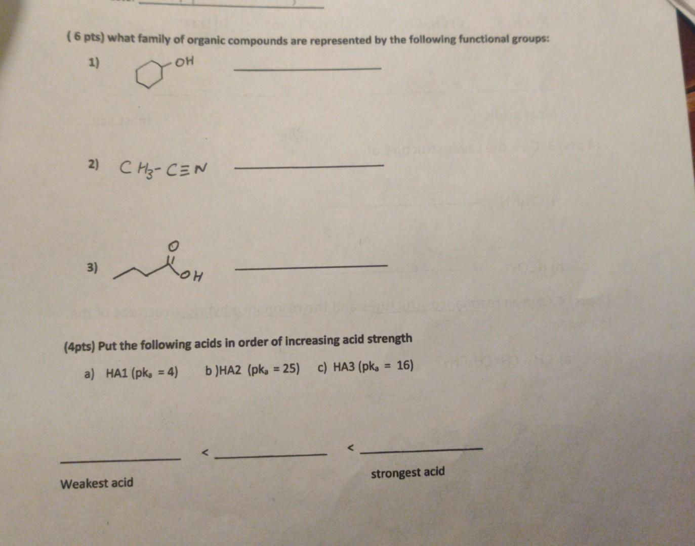 Solved 1. what family of organic compounds are represented | Chegg.com