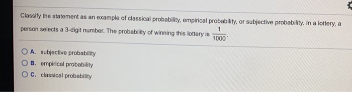 Solved Classify the statement as an example of classical | Chegg.com