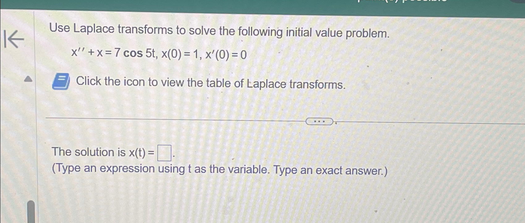 Solved Use Laplace transforms to solve the following initial | Chegg.com