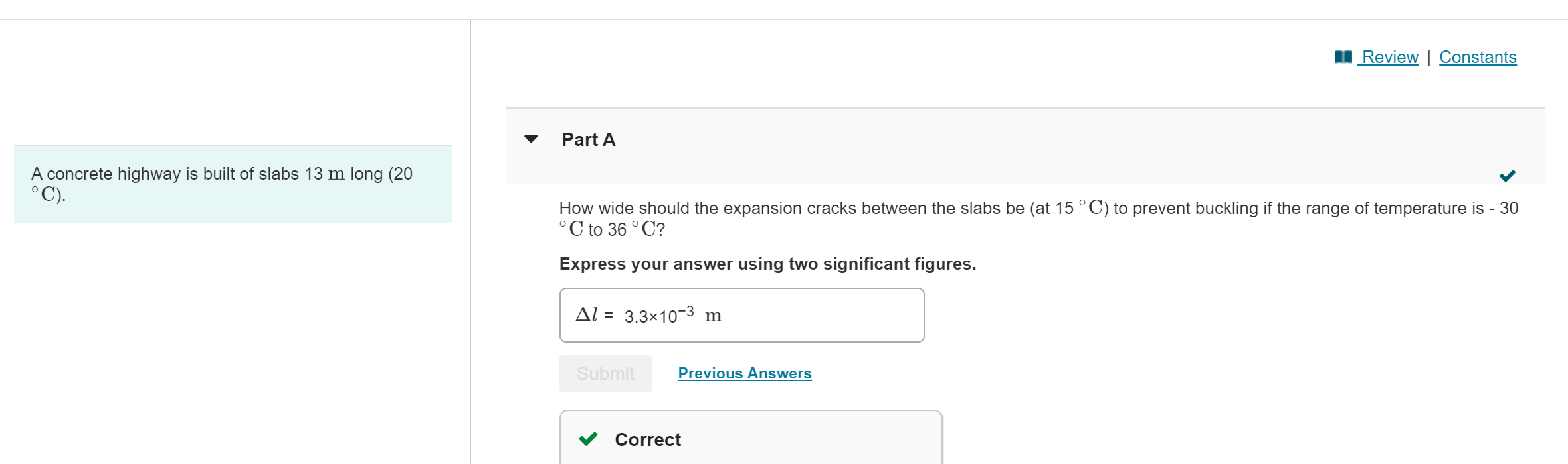 Solved A concrete highway is built of slabs 13m ﻿long | Chegg.com