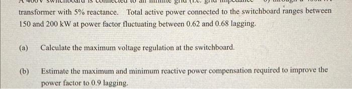 Solved A synchronous generator A generating I p.u. voltage | Chegg.com