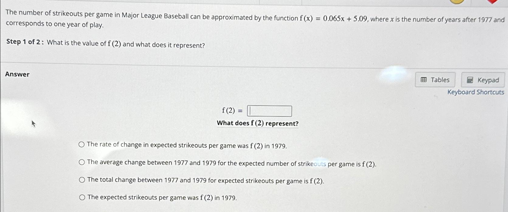 Solved The number of strikeouts per game in Major League | Chegg.com