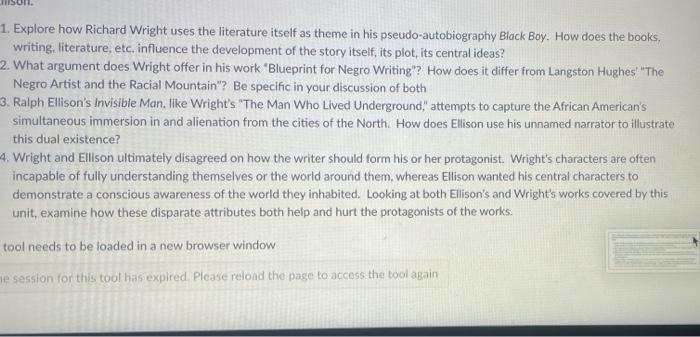 1. Explore how Richard Wright uses the literature | Chegg.com
