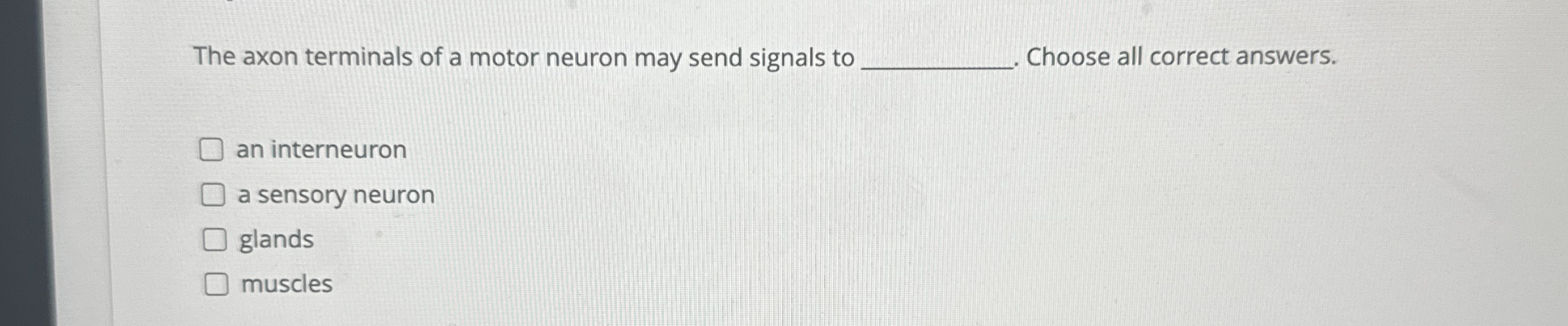 Solved The axon terminals of a motor neuron may send signals | Chegg.com