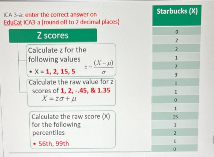 Solved ICA 3-a: enter the correct answer on EduCat ICA3-a | Chegg.com
