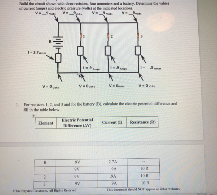 Solved Build the circuit shown with three resistors, four | Chegg.com