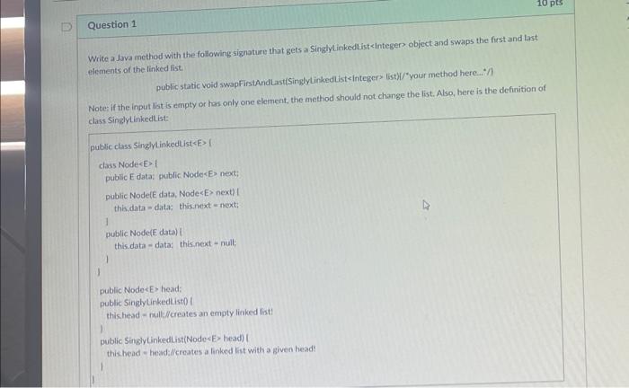 Solved Write a Java method with the following signature that | Chegg.com