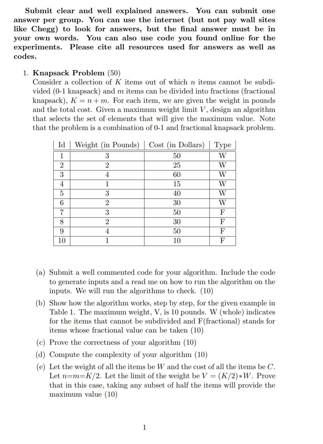 Submit clear and well explained answers. You can | Chegg.com