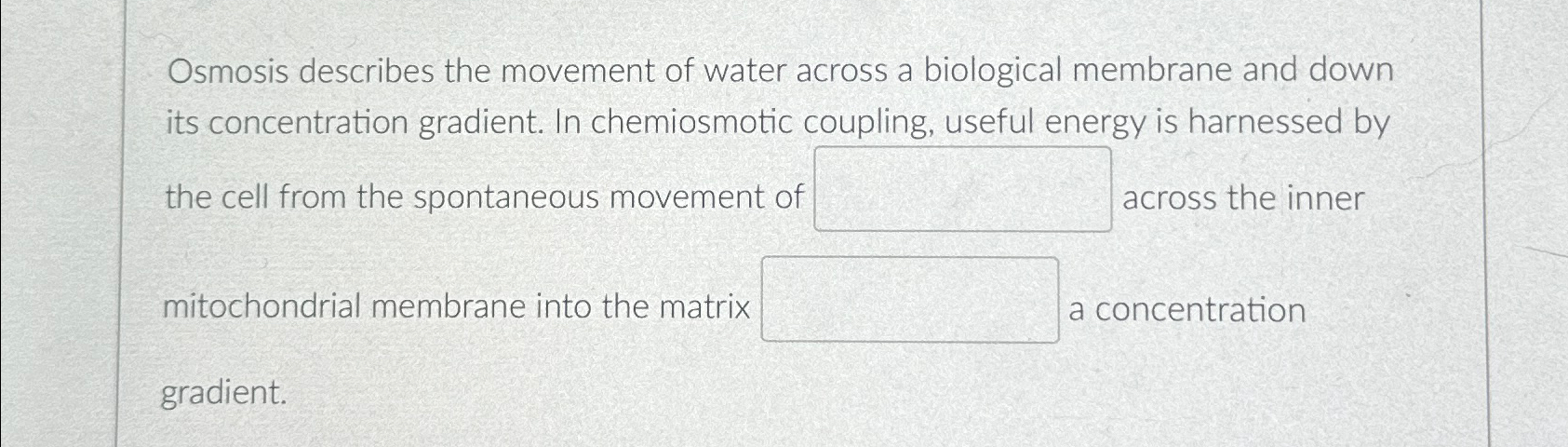 Solved Osmosis describes the movement of water across a | Chegg.com