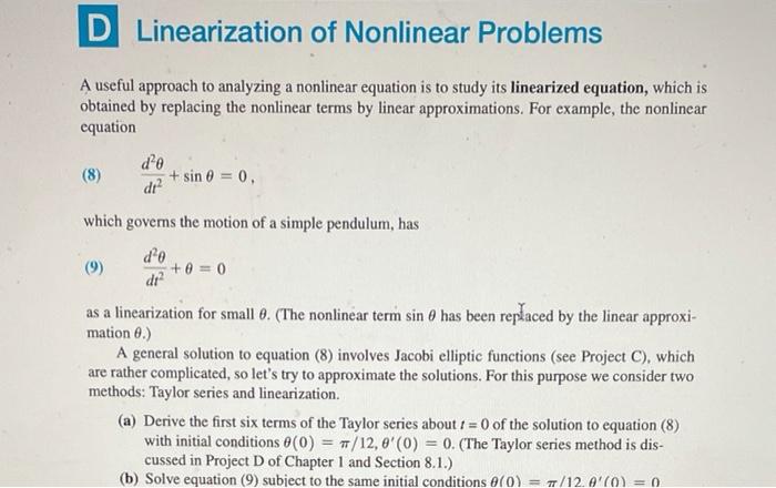 Solved D Linearization Of Nonlinear Problems A Useful