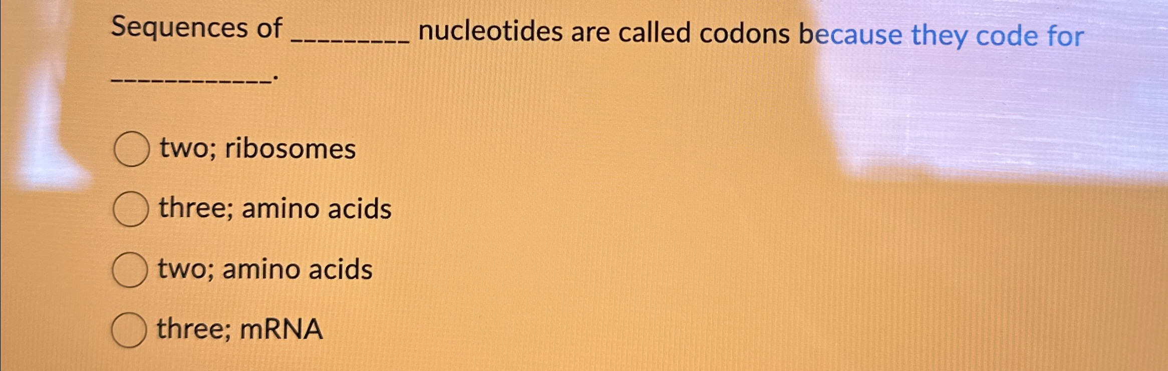 Solved Sequences of ﻿nucleotides are called codons because | Chegg.com