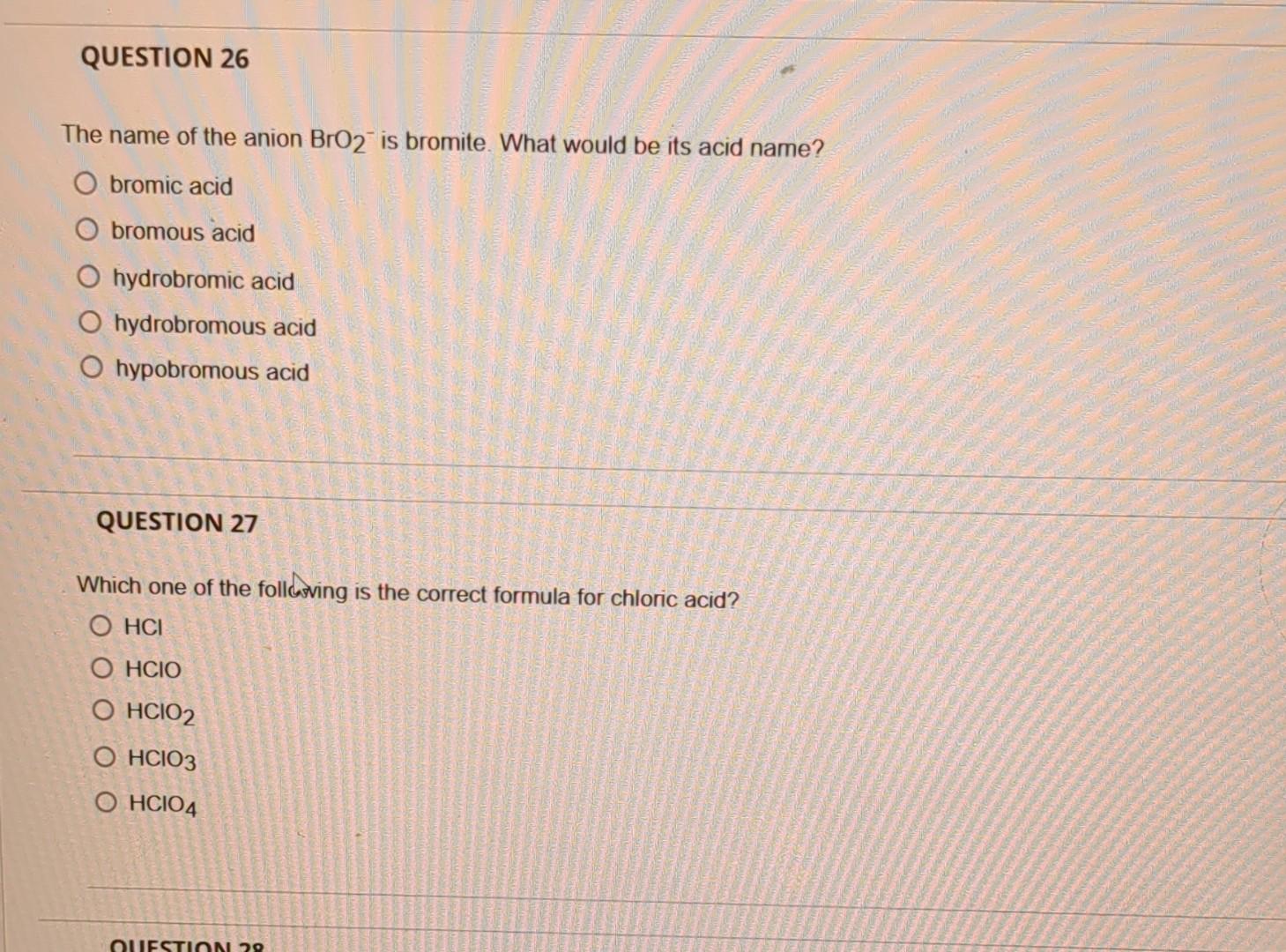 Solved The name of the anion BrO2−is bromite. What would be | Chegg.com