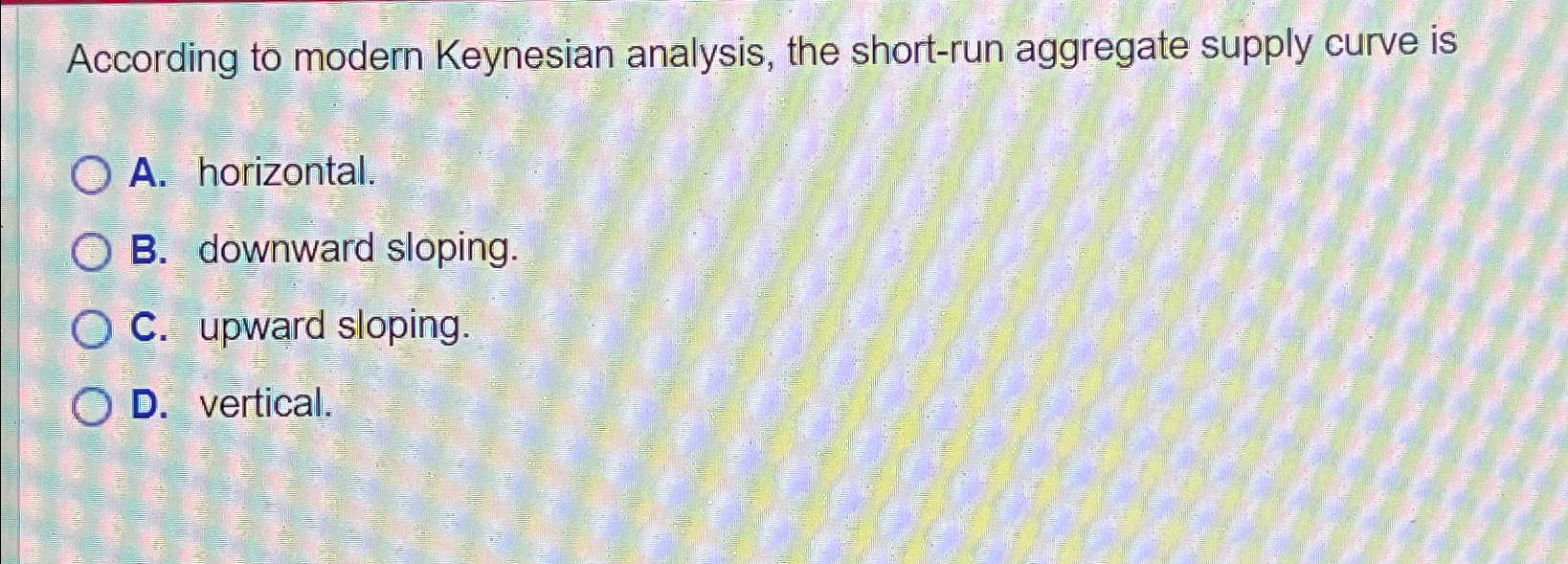 Solved According to modern Keynesian analysis, the short-run | Chegg.com