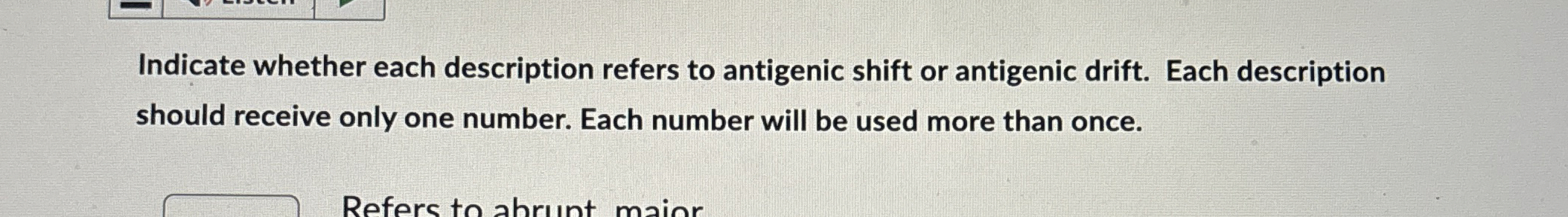 Solved Indicate whether each description refers to antigenic | Chegg.com