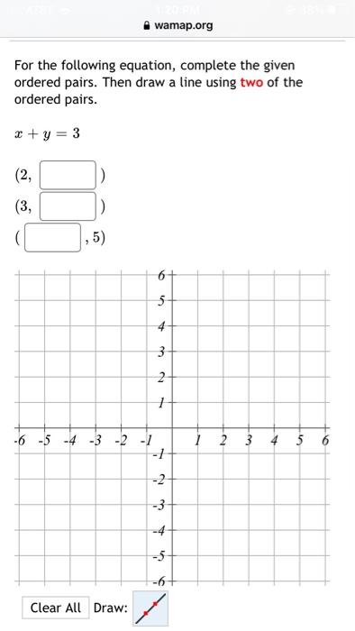 Solved wamap.org For the following equation, complete the | Chegg.com