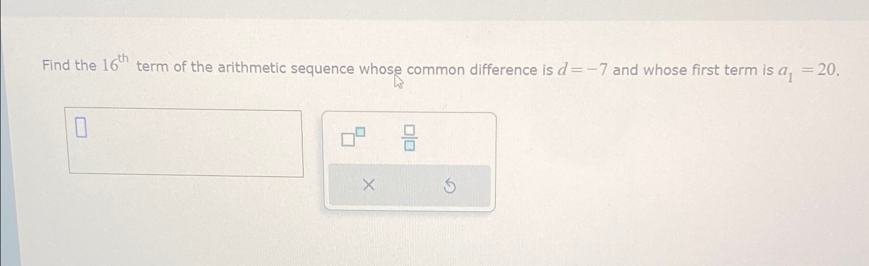 Solved Find the 16th term of the arithmetic sequence whose | Chegg.com Solved Find the 16th term of the arithmetic sequence whose | Chegg.com